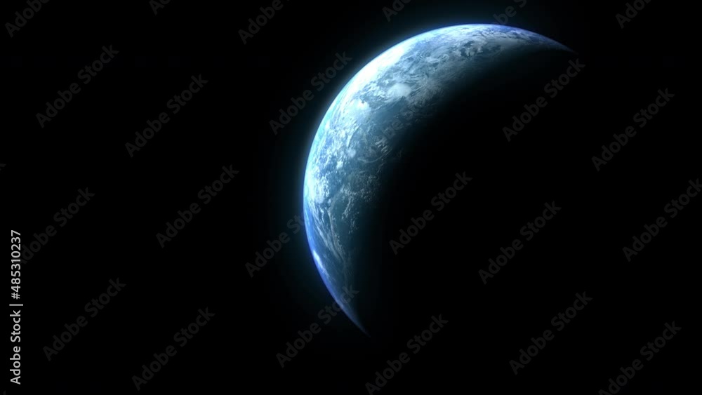 Rendering of planet Earth rotation in space with alpha channel ready ...