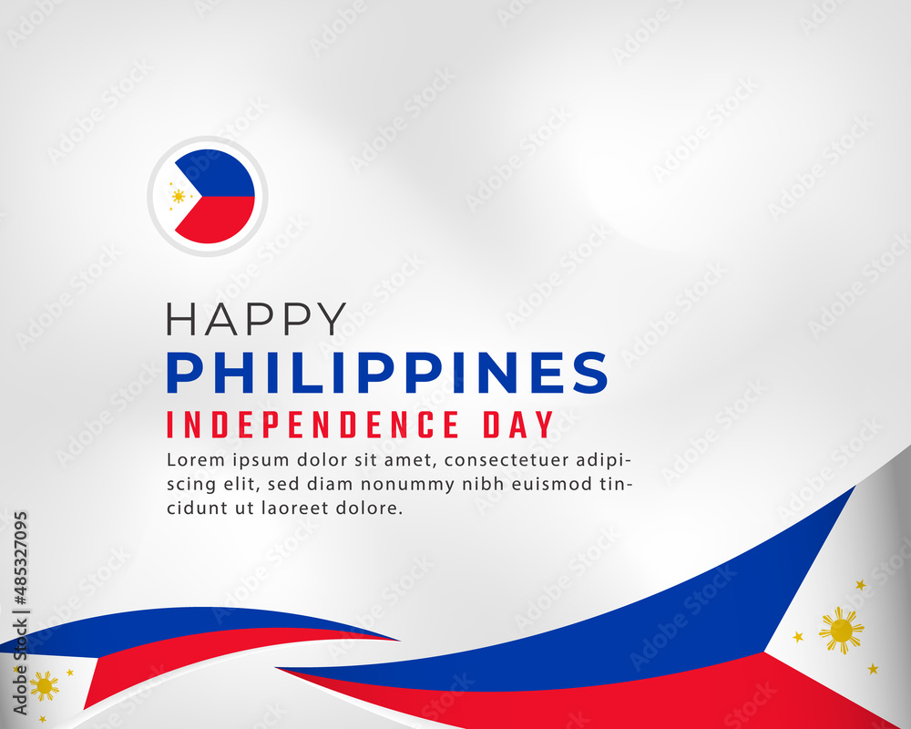 Happy Philippines Independence Day June 12th Celebration Vector Design ...