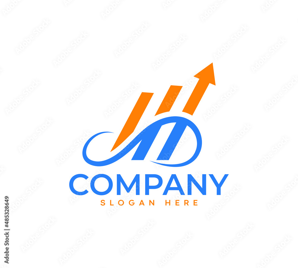 Infinity and Growth Symbol Logo Template. Graph Chart and Infinity ...
