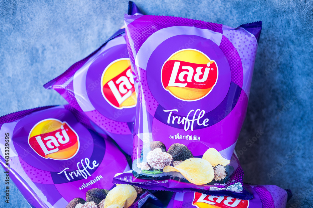 BANGKOK, THAILAND - February 6, 2022 : Sachet of Lay Truffle flavor ...