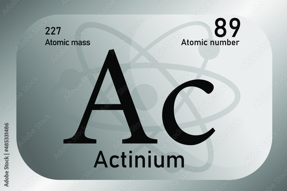 Vector illustration of a sign, symbol of the Actinium atom, an element ...