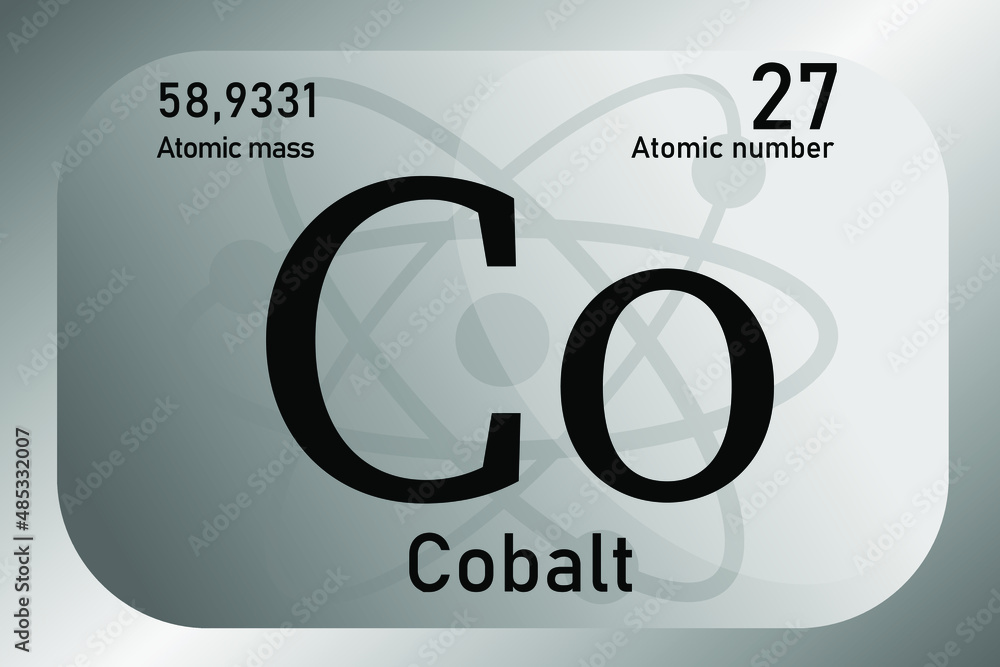 Vector illustration of a sign, symbol of the cobalt atom, an element of ...