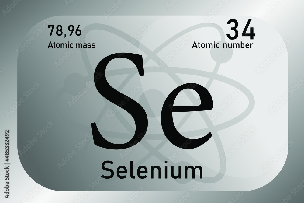 Vector illustration of a sign, symbol of the Selenium atom, an element ...