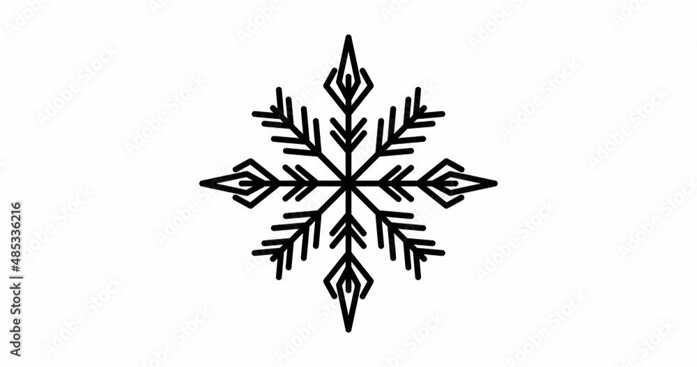 Snowflake flat animation objects on transparent background. Weather ...