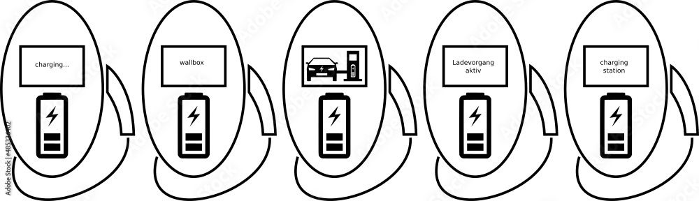 Wallbox charging station for ev charging type 2 Stock Vector | Adobe Stock