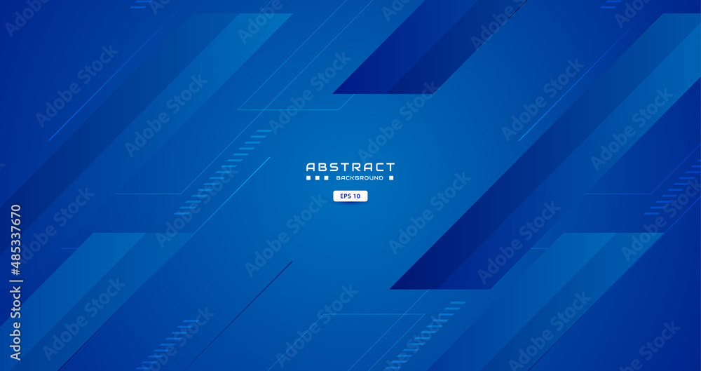 Blue background with abstract square shape, dynamic and sport banner ...