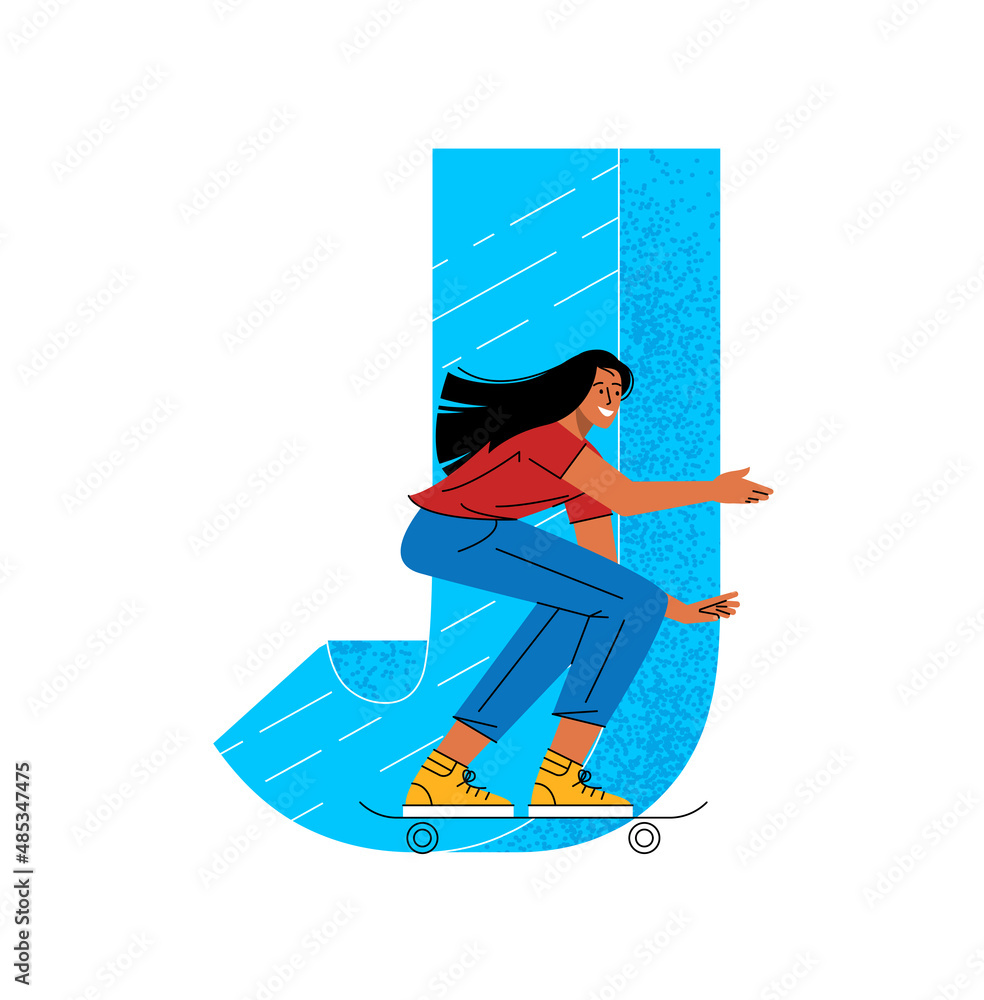 English alphabet with people characters. Stock Vector | Adobe Stock