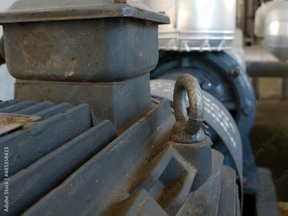 The eye bolt is installed in the body of the electric motor pump. Stock ...