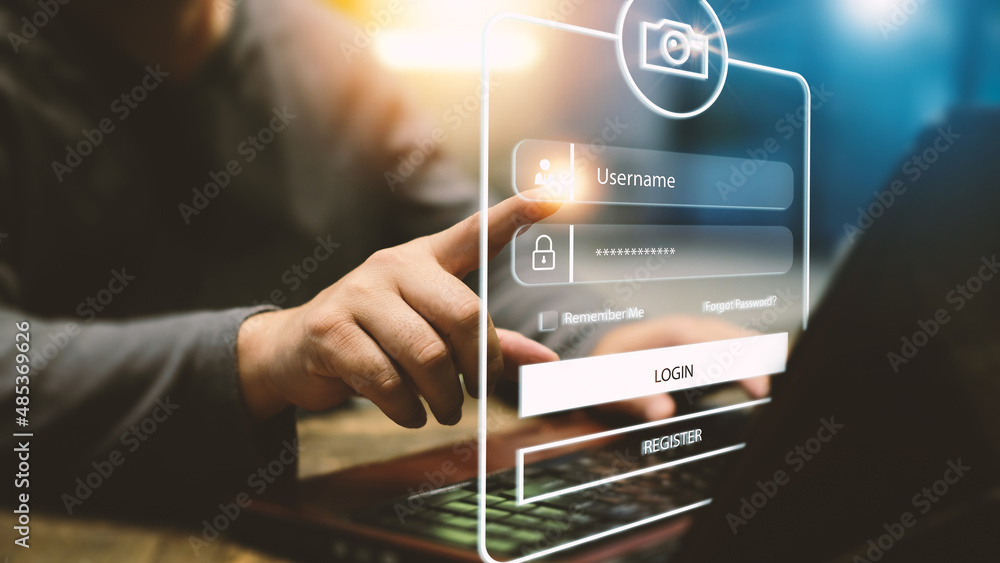 User Identified by Biometric Facial Recognition Scanning Process from ...