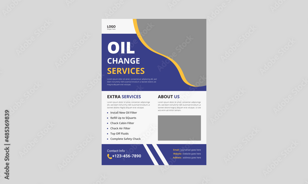 Oil Change Service Flyer Template. Auto Service flyer leaflet design ...