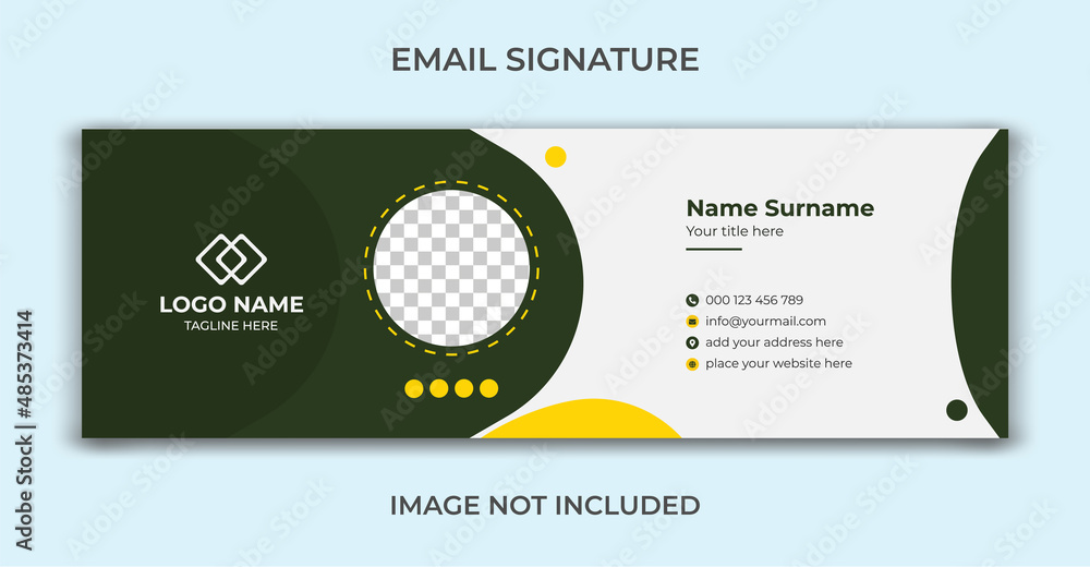 Business email signature template design with author photo place Stock ...