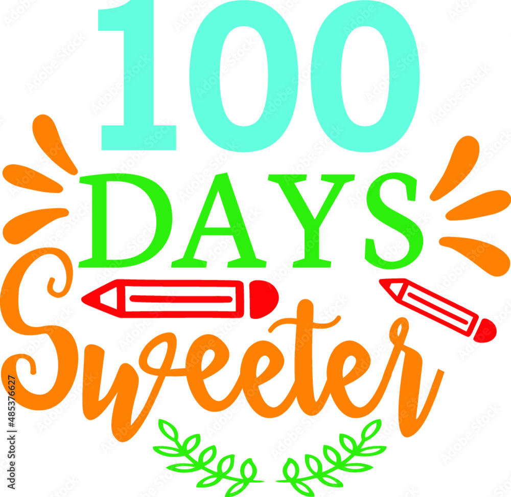 Vetor de 100-day svg design t-shirt svgs Cut Files for Cutting Machines ...