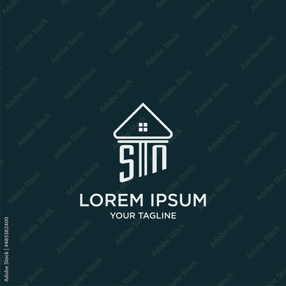 SN initial logo monogram real estate with home image ideas Stock Vector ...