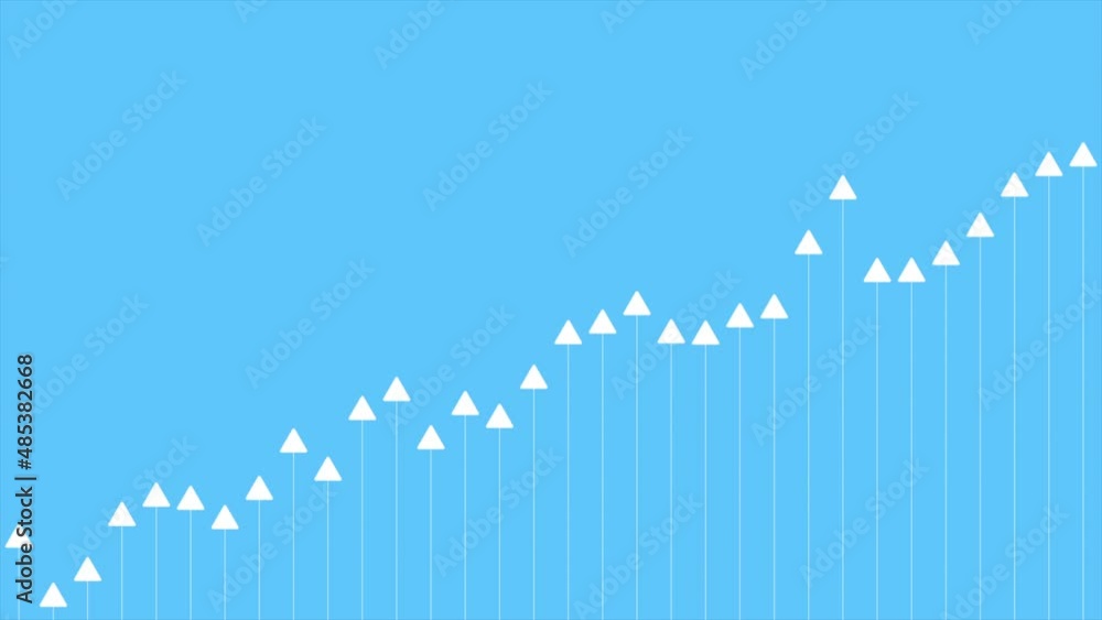 Abstract blue growing financial graph chart motion background. Video ...