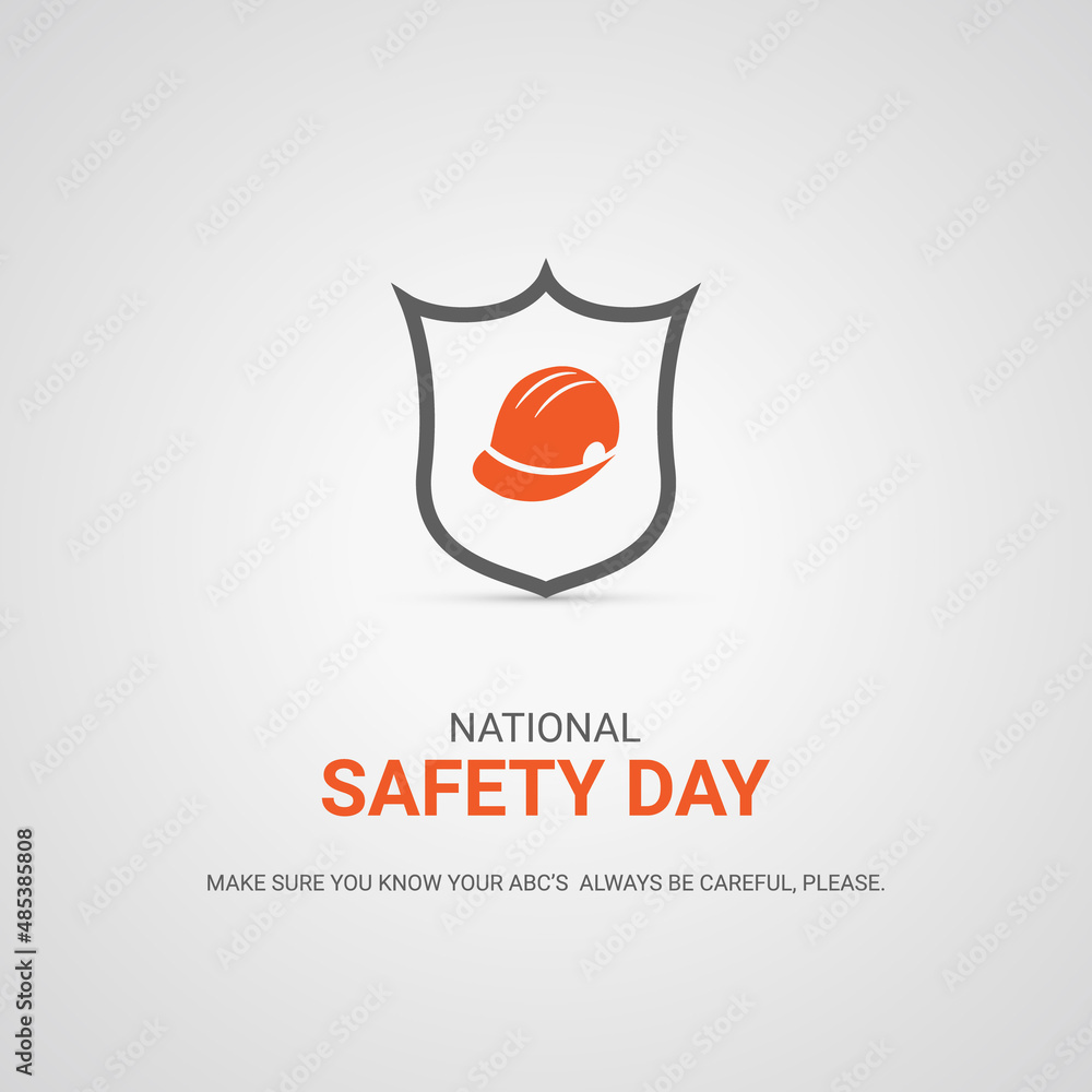 National Safety Day, design for banner, poster, vector illustration ...