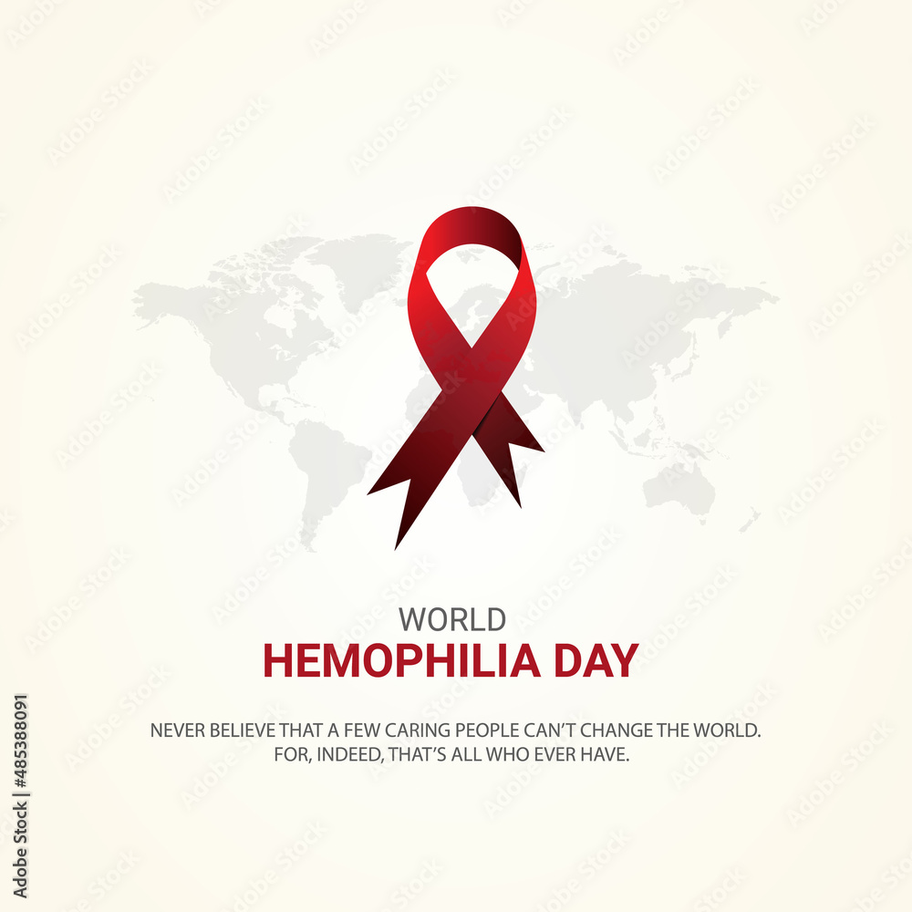 World haemophilia day, red blood ribbon concept design for banner ...
