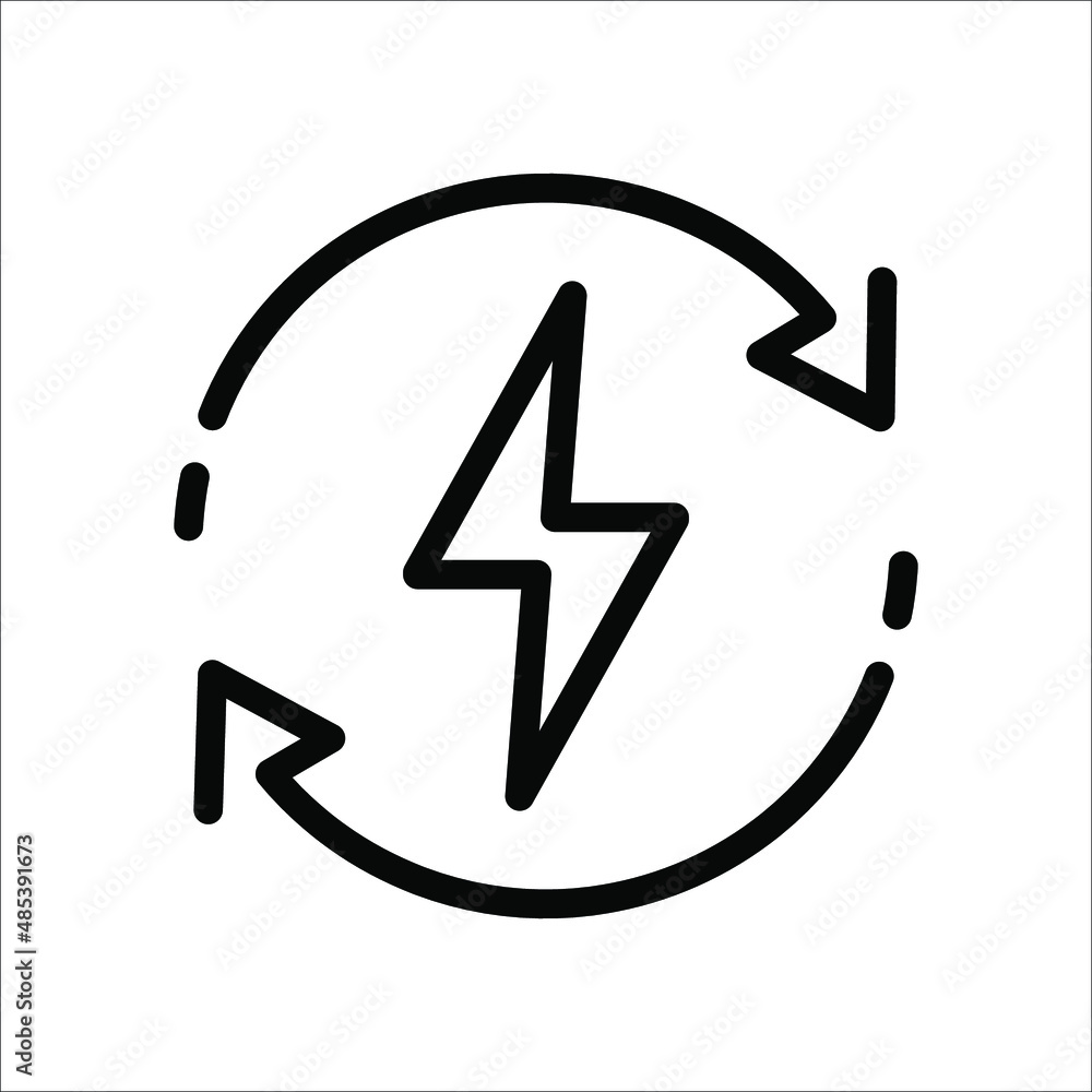 Backup power engine icon in flat style. Auto supply battery energy ...