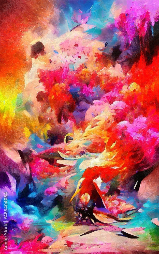 Abstract painting impressionism mixed style wall art print. Oil and ...