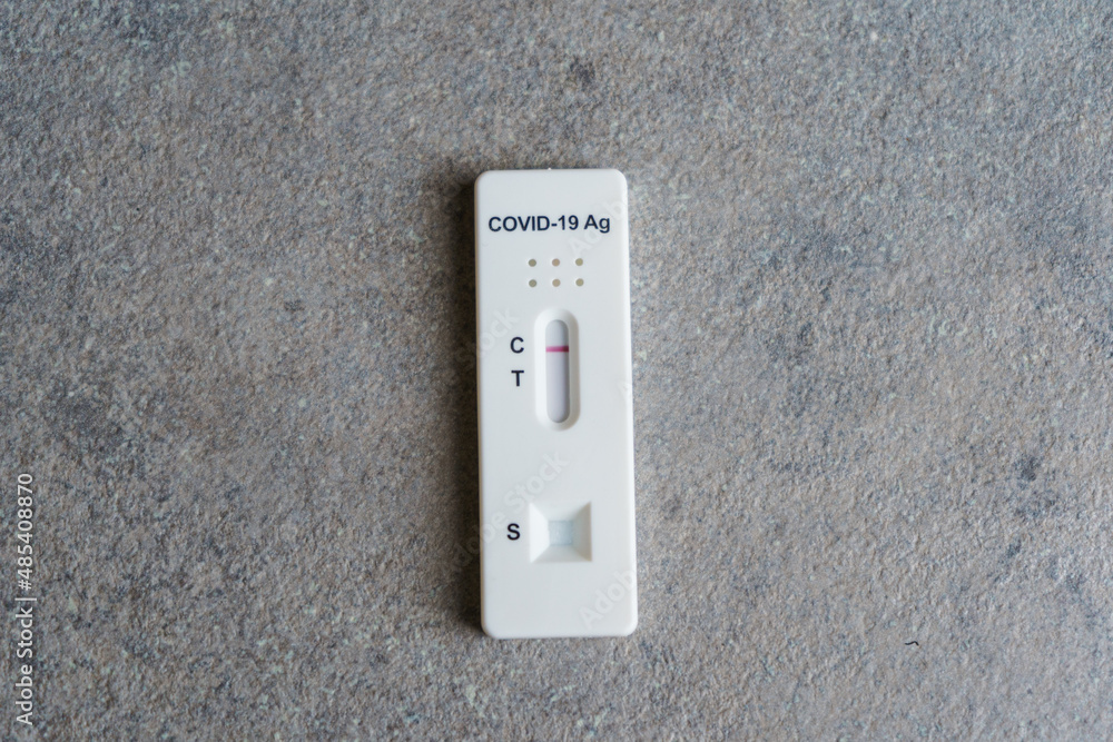 Covid-19 antigen test at home. Negative test result. Self testing rapid ...