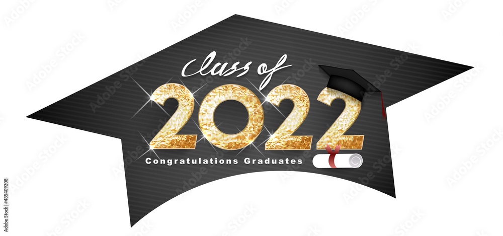 Class of 2022 Vector text for graduation gold design, congratulation ...