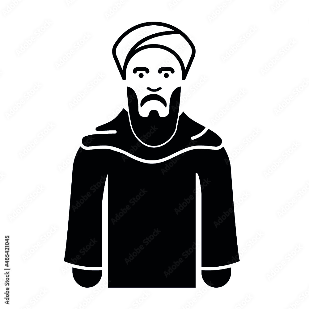 Mullah wearing turban and traditional clothes, holding beads and Quran ...