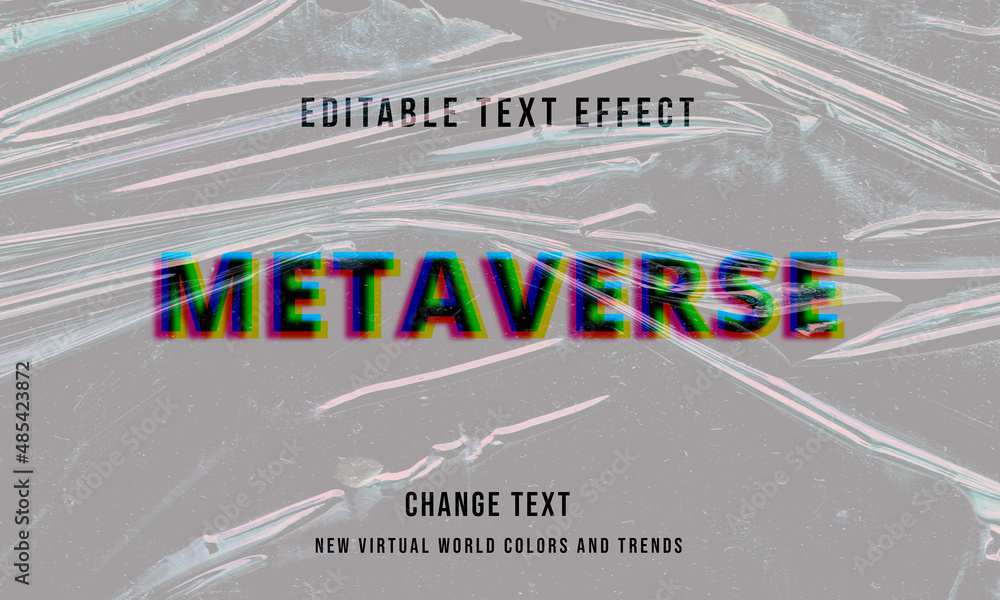 Plastic wrap texture with overprint lettering style METAVERSE concept ...
