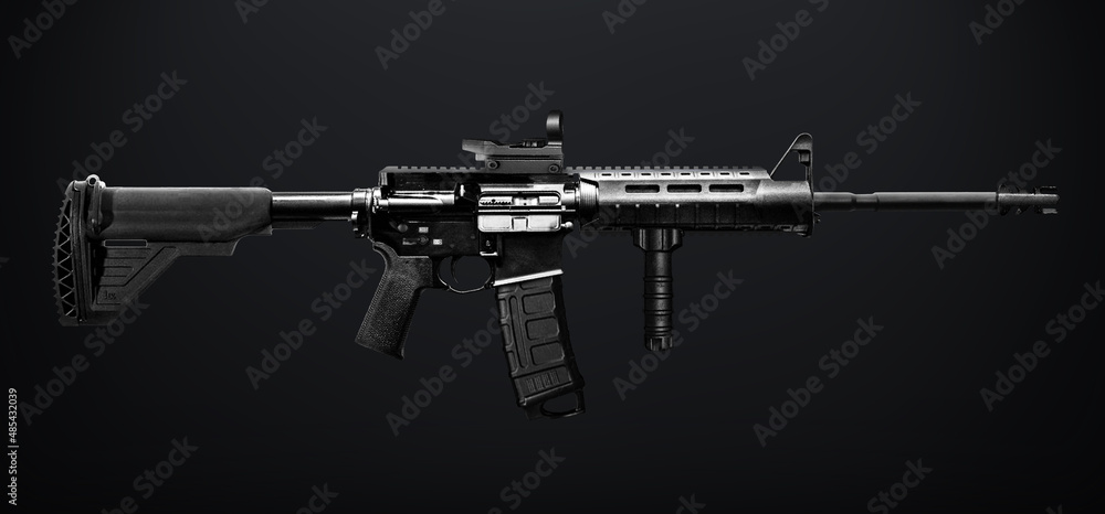 M416 gun, Automatic weapon isolated black , military army Stock Photo ...