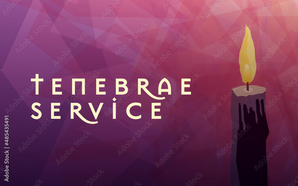 Tenebrae Service with single purple candle. Also know as the Service of ...