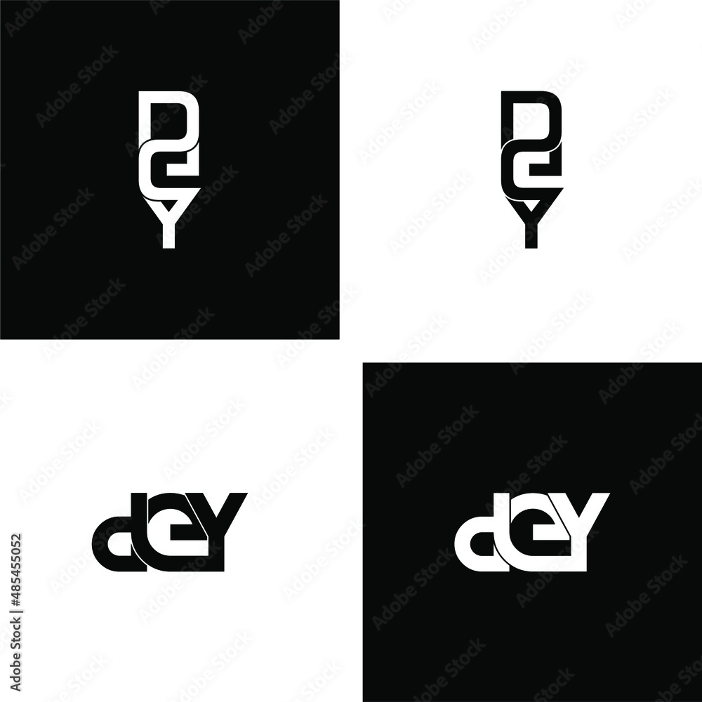 dey letter original monogram logo design set Stock Vector | Adobe Stock