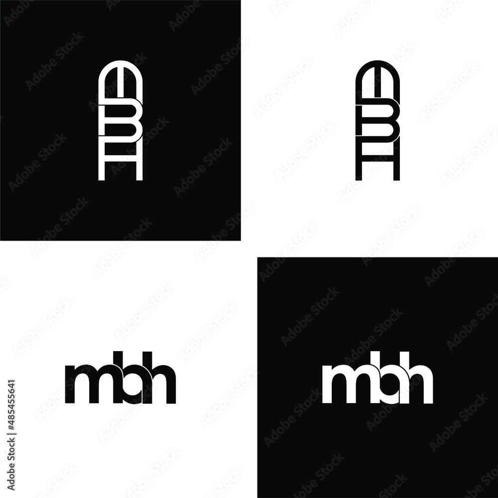 mbh letter original monogram logo design set Stock Vector | Adobe Stock