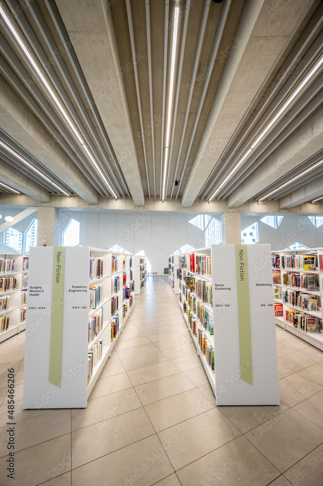 Calgary, Alberta - February 6, 2022: Interior of Calgary`s Central ...
