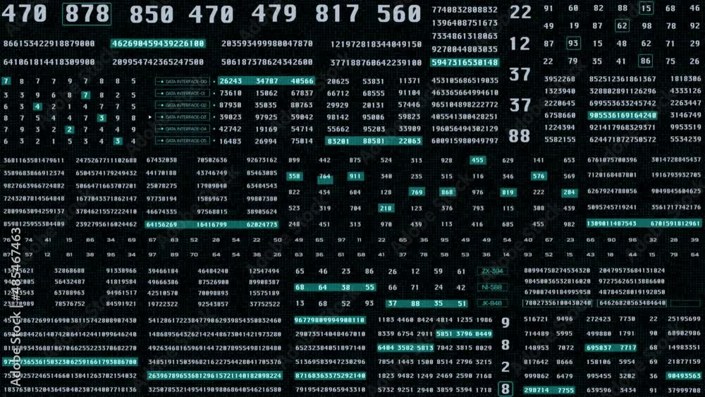 Digital Futuristic Data Sampling Running Statistic Code Counting Algorithm System Ui Virtual