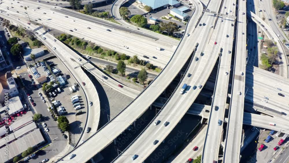 Shot of Judge Pregerson Highway showing multiple Roads, Bridges ...