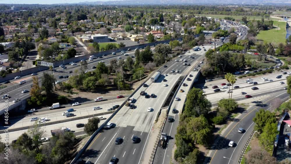 Shot of Judge Pregerson Highway showing multiple Roads, Bridges ...