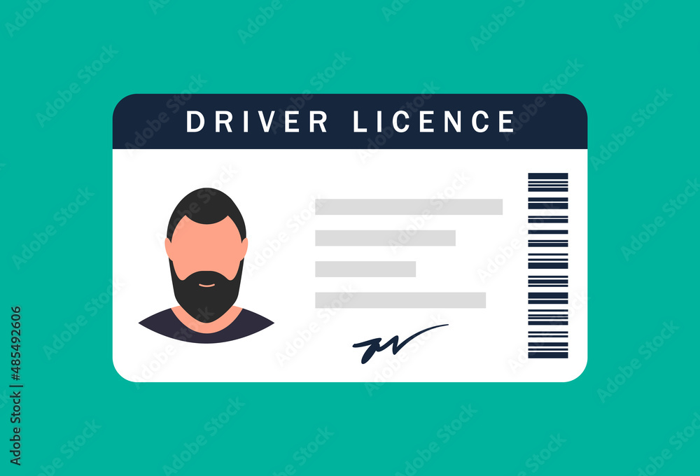 Male driver's license, identity card, personal data. Vector ...