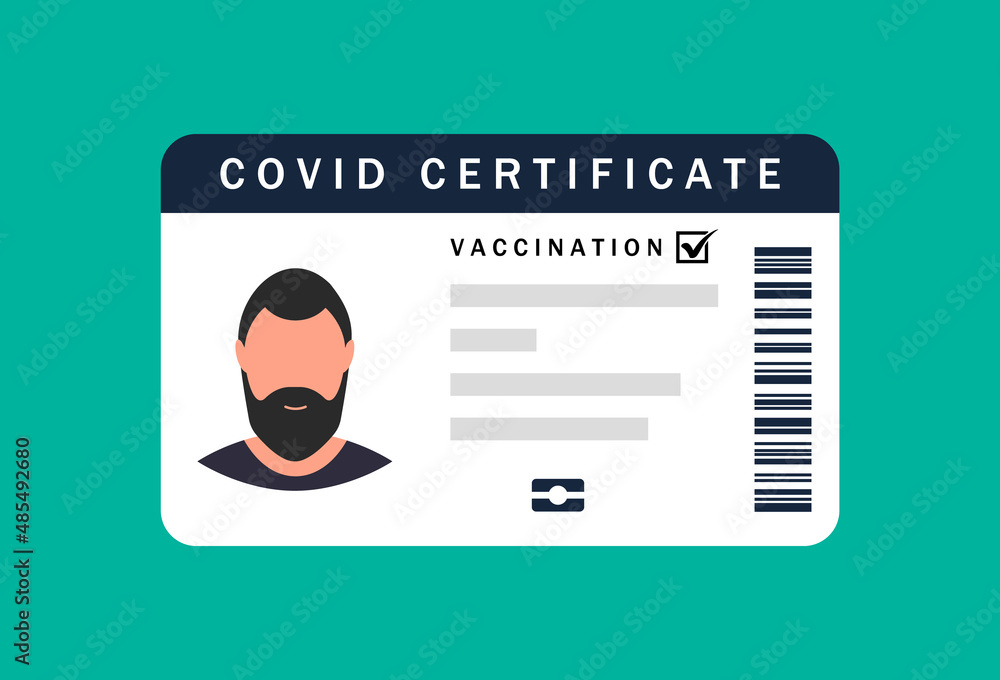 Male covid certificate. Vaccine card symbol. Medical card passport ...
