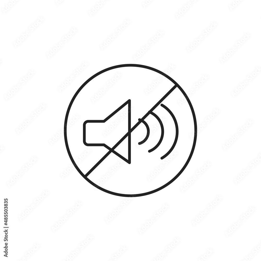 No loud noises icon. Volume off symbol. High quality black vector ...