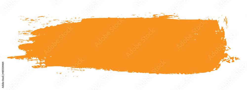 Orange brush stroke isolated on white background. Trendy brush stroke ...