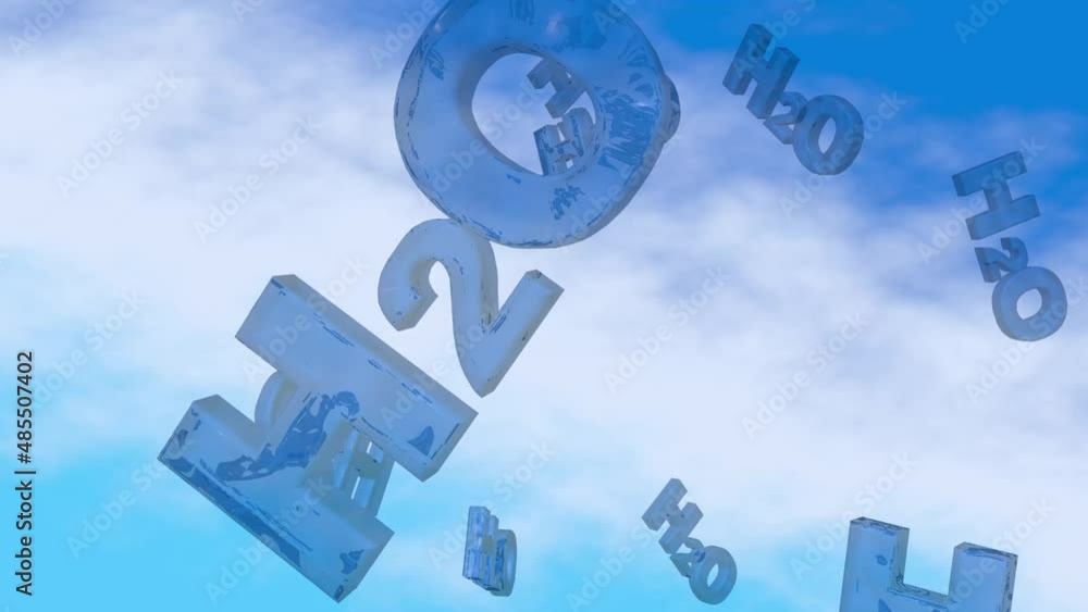 Animation with water chemical formula H2O .H2O formula of water ...