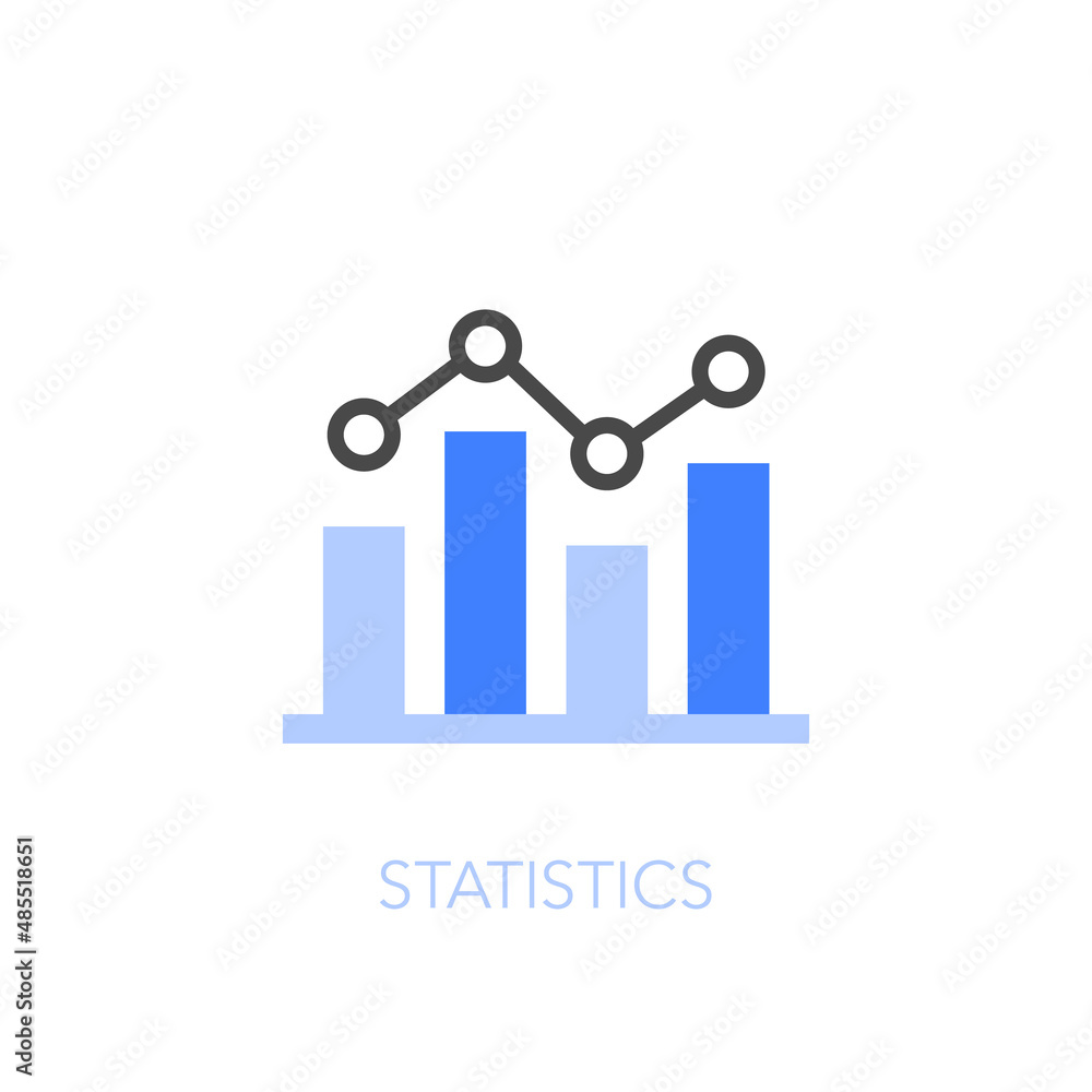 Statistics symbol with a simple stylized chart. Easy to use for your ...