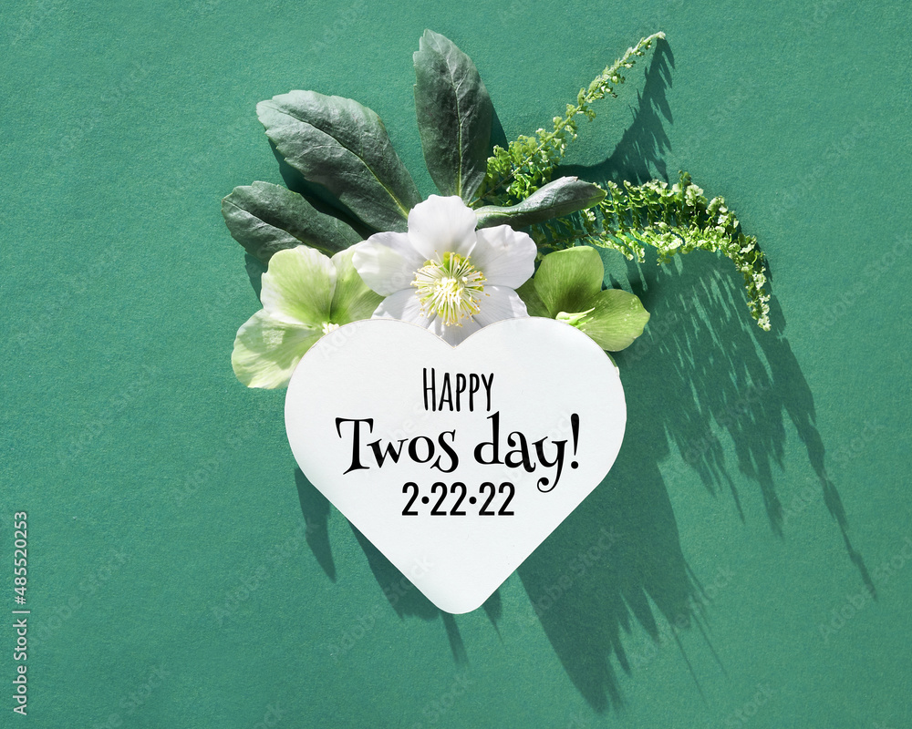 Happy Twos day 2.22.22, also known as Twosday, Twos-day. Monochromatic ...