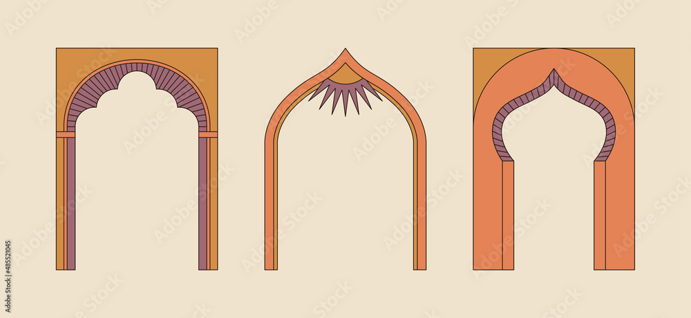Vector set of design elements and illustrations in simple linear style ...