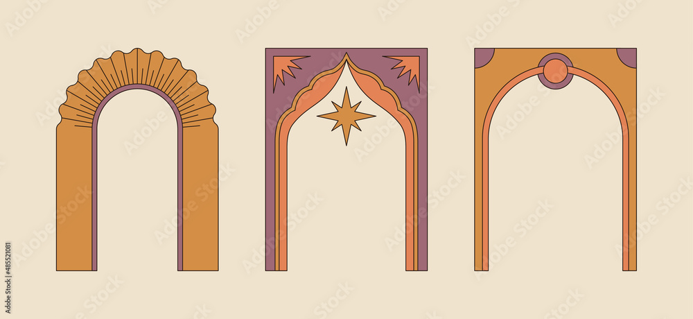 Vector set of design elements and illustrations in simple linear style ...