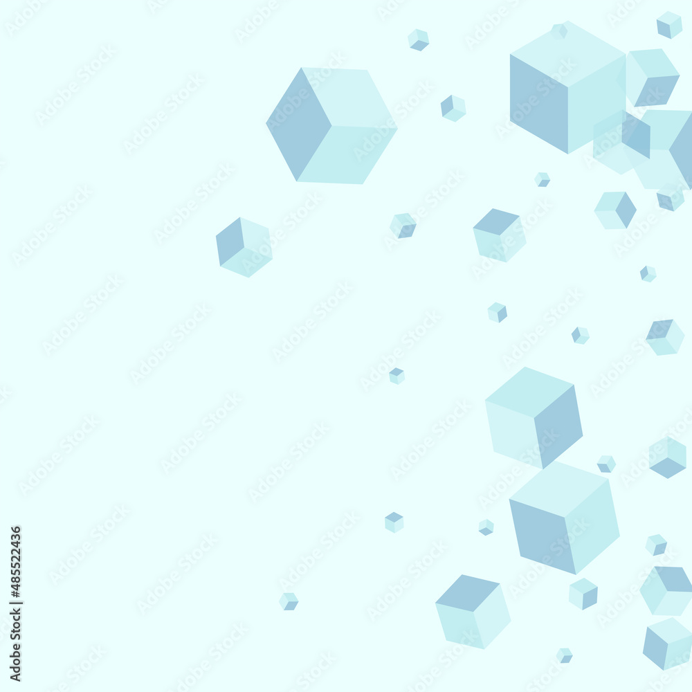Grey Square Background Blue Vector. Cube Special Design. Gray Box Chaos ...