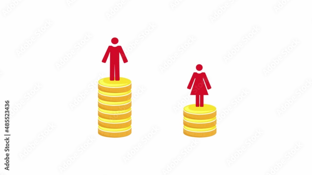 Animated video of gender pay inequality (on transparent background ...