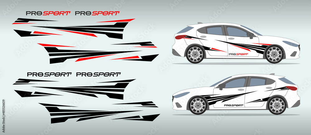 Car side sticker design. Auto vinyl decal template. Suitable for ...