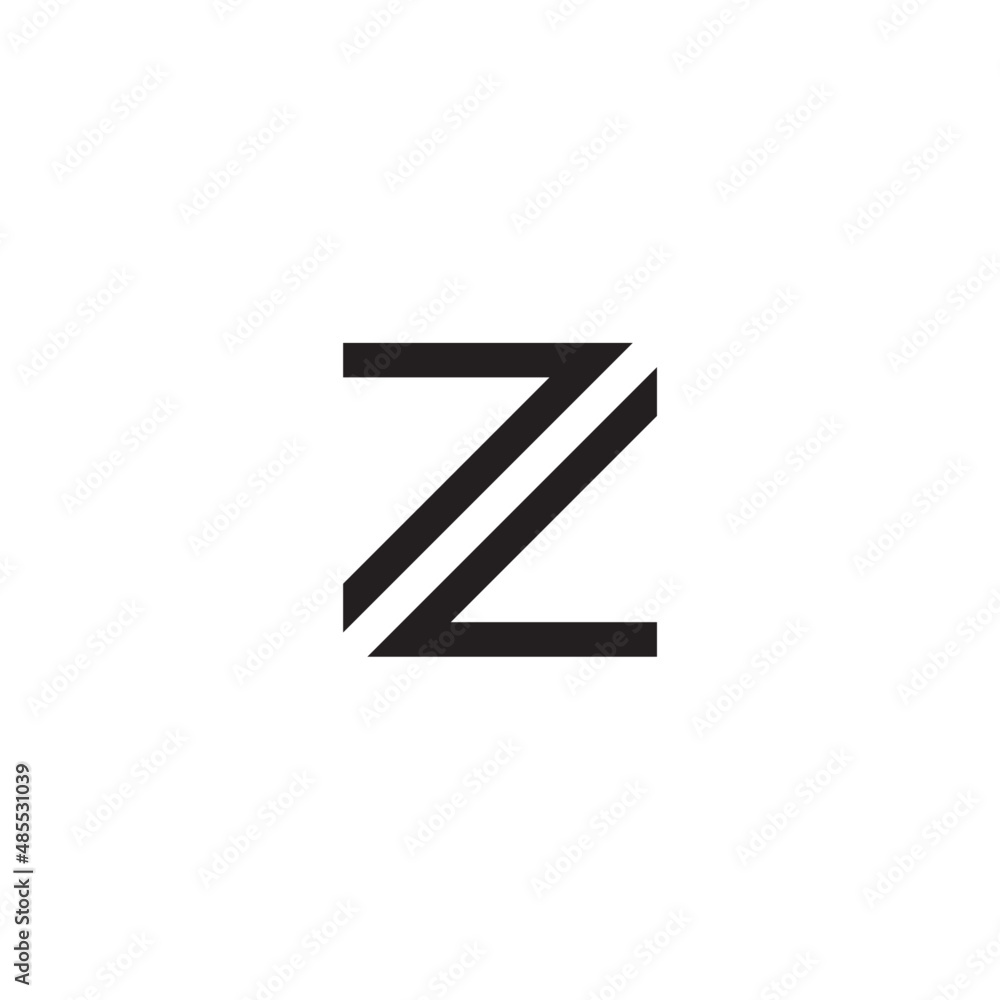 number 7. letter L. letter Z line symbol simple logo vector Stock ...