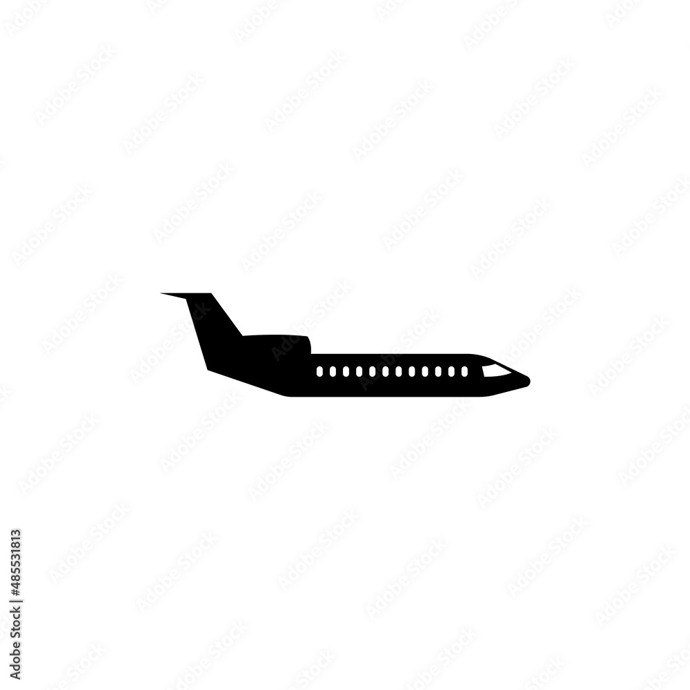 Passenger Jet, Fly Transport, Airplane. Flat Vector Icon illustration ...