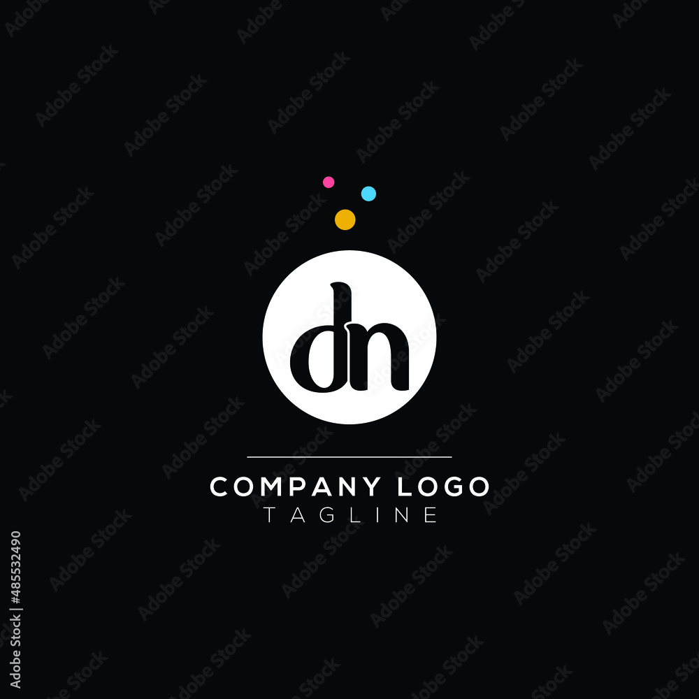 DN Initial Letter Design Vector with bubble Dots. Vector Lettering ...