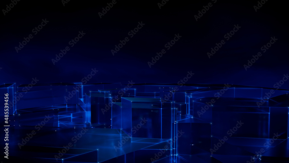 Digital Brain Neural Network. Machine Learning Concept with Copy Space ...